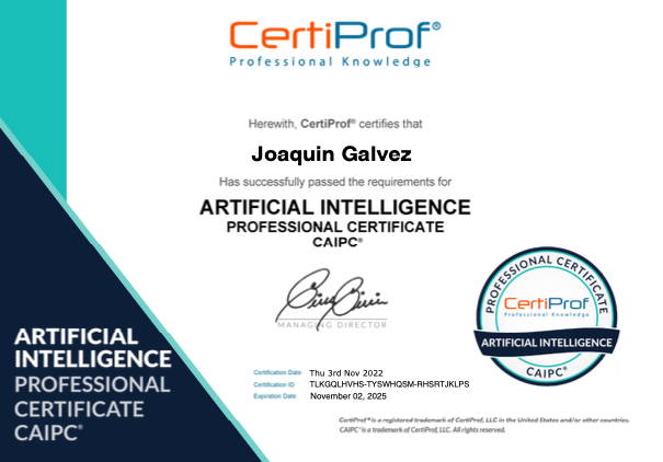 Certificado Profissional de Inteligência Artificial - CAIPC® | CertiProf - Brasil